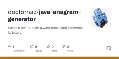 Github Doctornazjava Anagram Generator Reads A Txt File Picks A Word From It And Scrambles