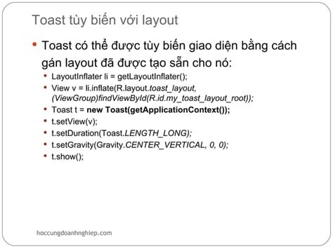 Bài 7 Toast Dialog Listview And Binding Ppt