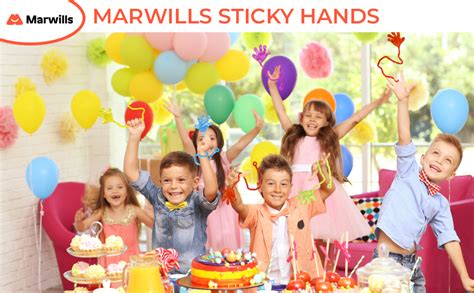 Amazon.com: Marwills 40 Pcs Stretchy Glitter Sticky Hands for Kids ...