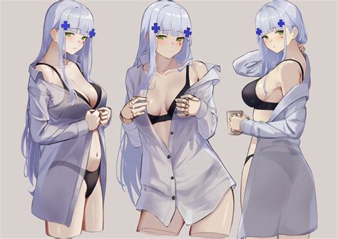 3 Small Spiders Hk416 Girls Frontline Girls Frontline Light Blue Hair Absurdres