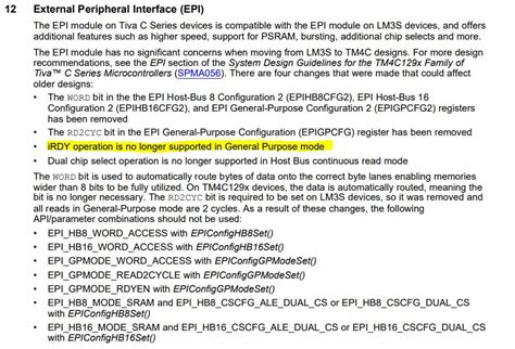 Tm4c1294ncpdt Epi In General Purpose Mode Arm Based Microcontrollers