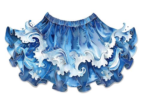 Premium Photo 2d Clothes Skirt With A Wave Shaped Cutout Along The Hem In Oce Fashion Concept