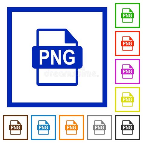 Set Of Color Square Framed PNG File Format Flat Icons Stock Vector Illustration Of Framed