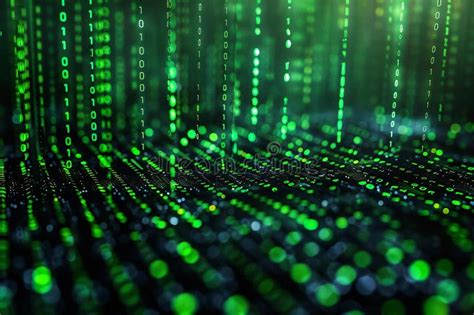 Black Background With Green Matrix Code The Texture Of The Binary