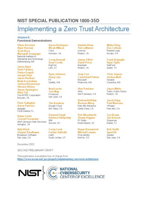 Zta Nist Sp 1800 35d Preliminary Draft 2 Pdf Computer Security