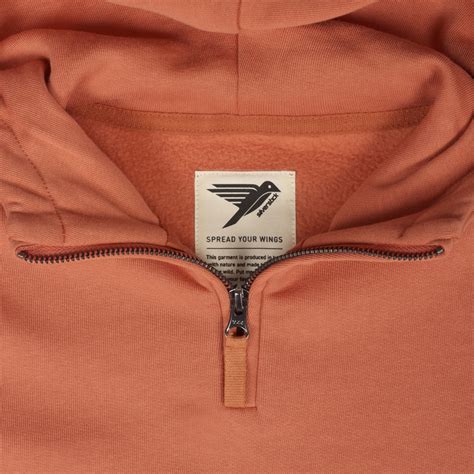 Lowe Quarter Zip Hoodie Orange Rust Silverstick