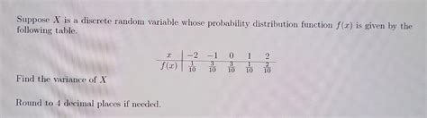 Solved Suppose X Is A Discrete Random Variable Whose