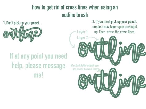 Thick Mono Outline Brush Procreate Brush Procreate Calligraphy Brush Procreate Lettering