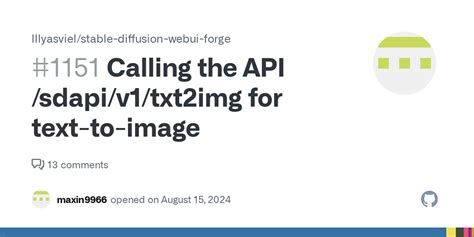 Calling The Api Sdapiv1txt2img For Text To Image · Issue 1151