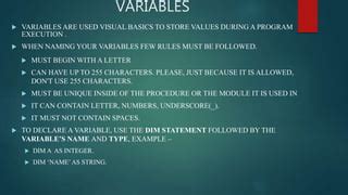 Variable Scope Ppt In Vb6 PPT