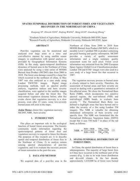 Pdf Spatio Temporal Distribution Of Forest Fires And Vegetation Recovery In The Northeast Of China