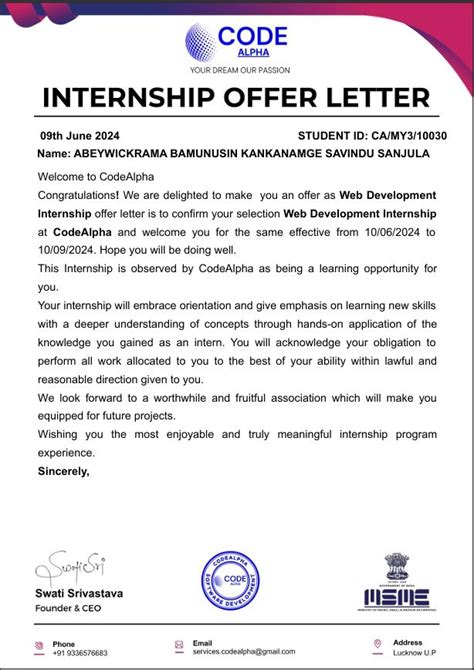 Savindu Abeywickrama On Linkedin Codealpha