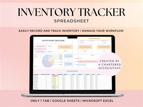 Inventory Tracker Spreadsheet Product Tracking Template For Etsy
