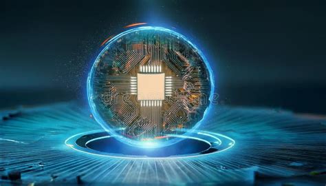 Consumer Future And Technology Concepts Quantum Computing Concept Glowing Circuits And