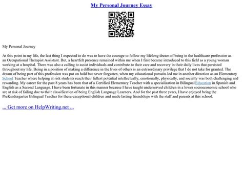 My Personal Journey Essay Ppt