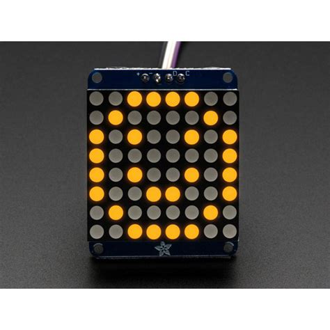 Adafruit 871 Mini 0 7 8x8 Led Matrix With I2c Backpack Yellow Rapid Electronics