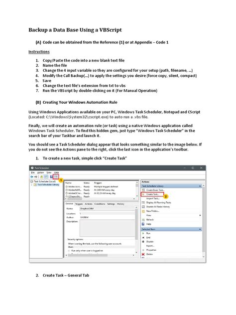 Backup A Data Base Using A Vbscript Automated Pdf Computer File Computer Architecture
