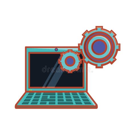 Laptop Configuration Icon Vector Flat Stock Vector Illustration Of Preferences Computing
