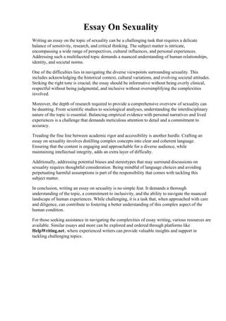 Essay On Sexuality Pdf