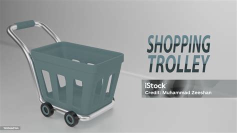 3d 렌더링 쇼핑 카트 트롤리 또는 버기 이름 등 운송을 위해 구내 고객이 사용합니다 타이포그래피가 있는 배경 그림 3차원 형태에 대한 스톡 사진 및 기타 이미지 Istock