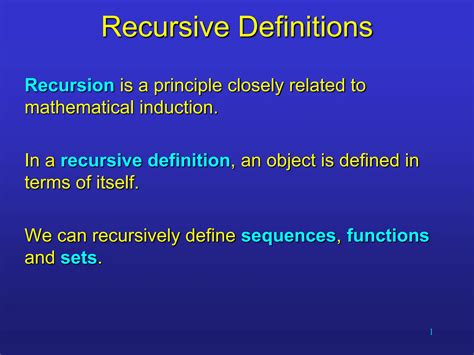 Recursive Definitions In Discrete Mathmatcspptx