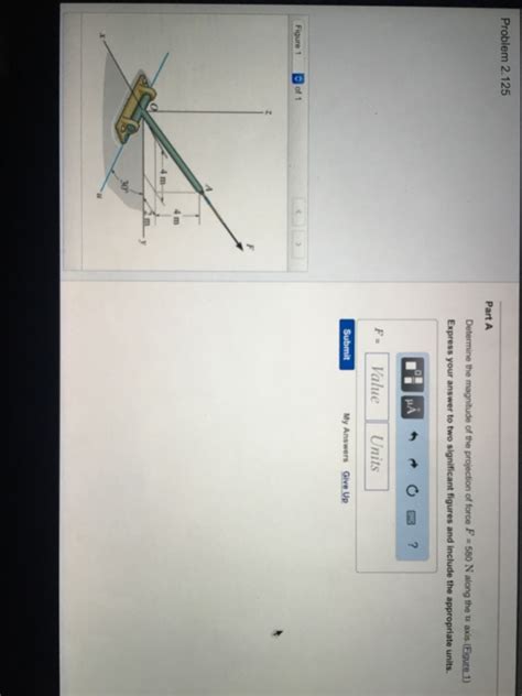Solved Determine The Magnitude Of The Projection Of Force