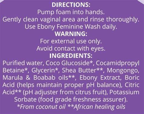 Ebony Feminine Wash Ph Balanced Vaginal Wash For Women Odor