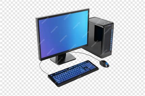 Desktop Computer Setup With Monitor Keyboard And Mouse Isolated On A