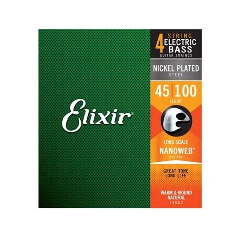 Elixir 14052 Bass 4 Strings Nanoweb Coating Nickel Plated Steel 45 100