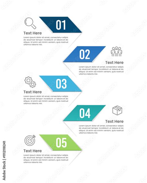 vertical infographic with arrows arranged in alternating left and right