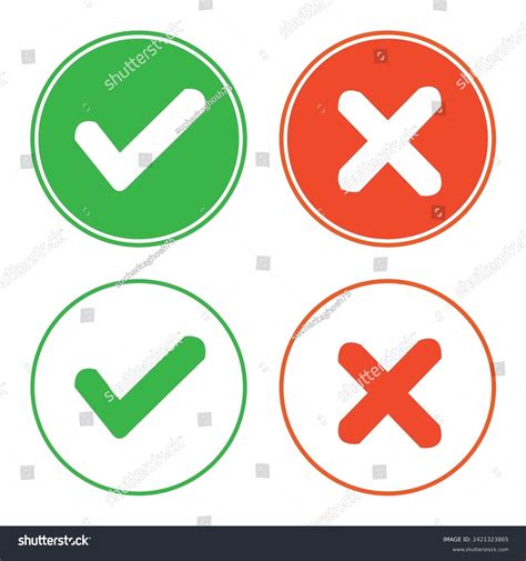 Green Check Mark Red Cross Icon Stock Vector Royalty Free 2421323865 Shutterstock
