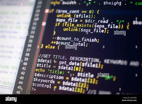 Program Code On A Monitor Software And Programming Concept Stock Photo Alamy