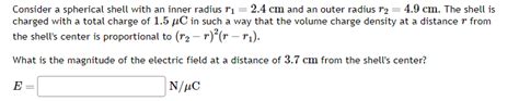 Solved Consider A Spherical Shell With An Inner Radius Chegg