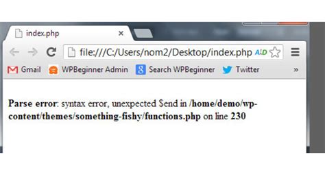 solution of syntax errors in wordpress