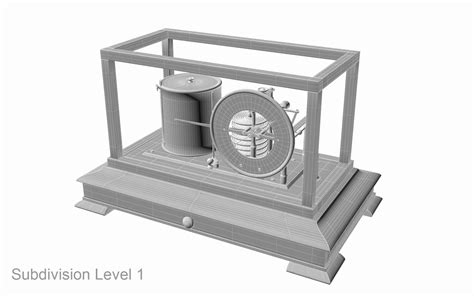 3d Antique Drum Barograph And Barometer Turbosquid 2012527