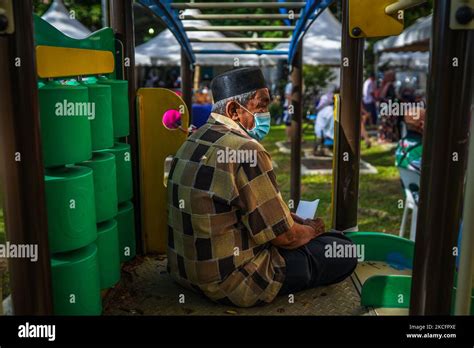An Elder Man Awaits To Be Vaccinated During Mobile Vaccination Programme In Kuala Lumpur On June