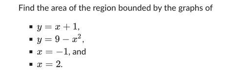 Solved Find The Area Of The Region Bounded By The Graphs Of