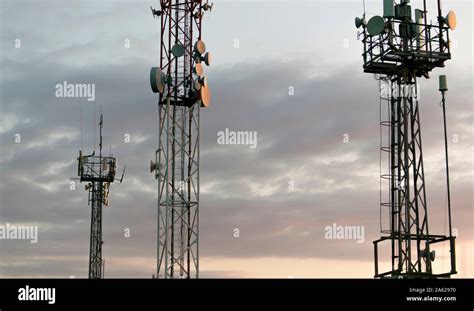 Telecommunication Tower Of 4g And 5g Cellular Base Station Or Base Transceiver Station