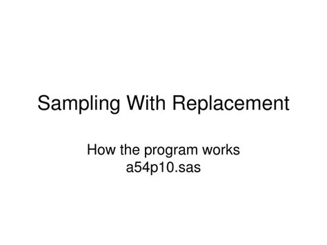 ppt sampling with replacement powerpoint presentation free download