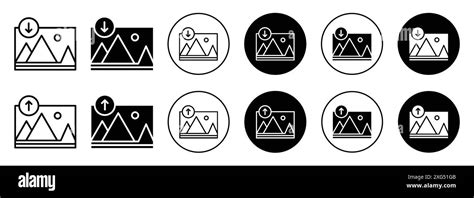 Downlaod Or Upload Image Icon Vector Logo Set Collection For Web App Ui Stock Vector Image And Art