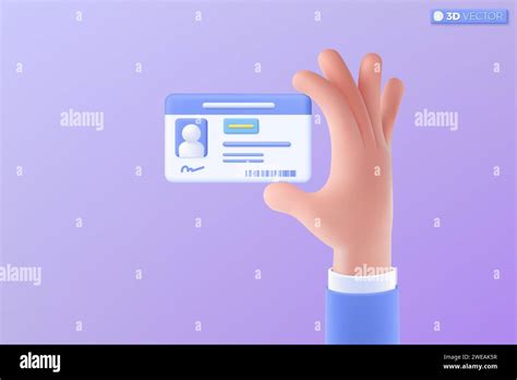 3d Driver License Or Id Card With Photo Icon Symbol Plastic Card