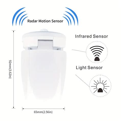 E27 Led 모션 센서 접이식 램프 Led 램프 Pir 센서 램프 자동 켜짐 끄기 홈 주차 램프 야간 Temu