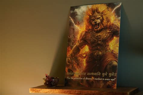Narsingh Devta Premium Wall Poster 8k Motivational And Spritual Post Kaal Setu