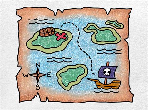 How To Draw A Pirate Map Helloartsy Easy Pirate Treasure Map How