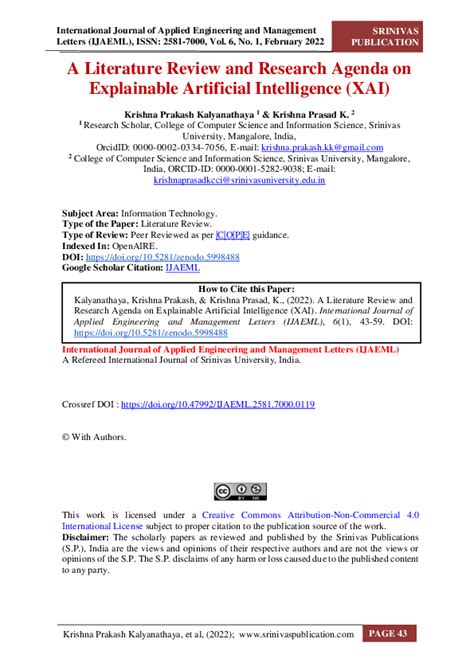 Pdf A Literature Review And Research Agenda On Explainable Artificial Intelligence Xai