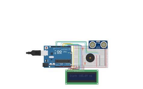 circuit design parking sensor tinkercad