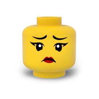 Woman Face Printed On Lego Head Yellow Woman Face Printed On Lego Head Yellow