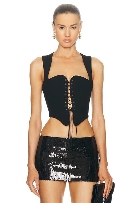 Monot Ari Laced Corset Top In Black Fwrd