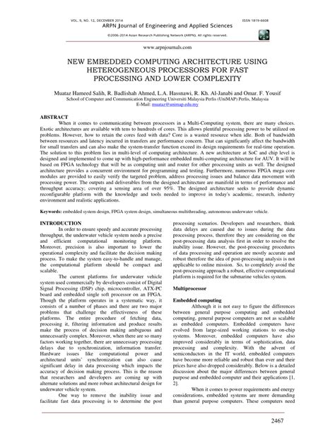 Pdf New Embedded Computing Architecture Using Heterogeneous