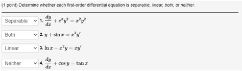 Solved 1 Point Determine Whether Each First Order